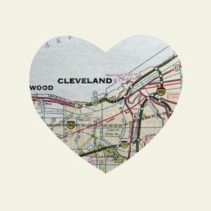Cleveland Ohio City Heart Map 8x10 Art Print | Etsy