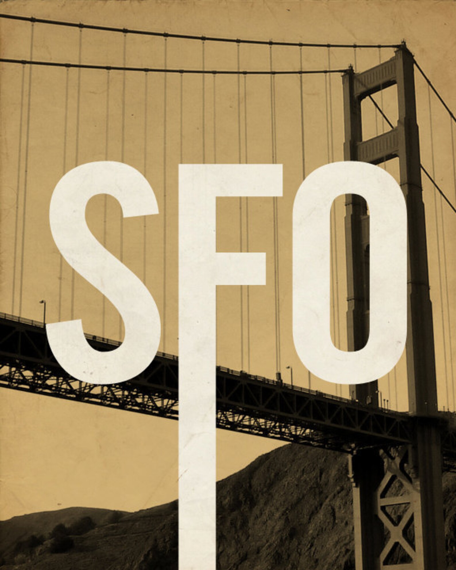 San Francisco SFO Wood Block Art Print - Etsy