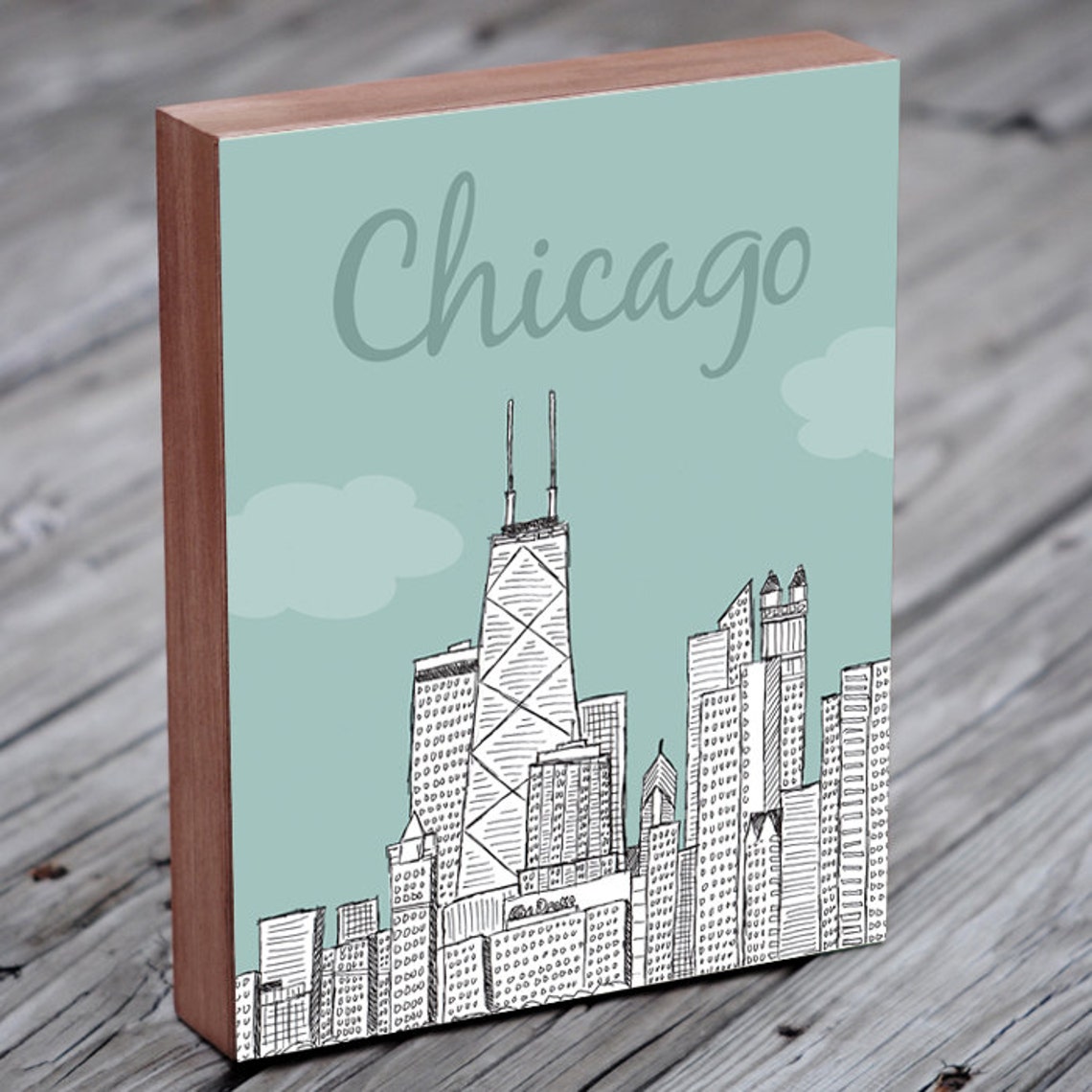 Chicago Illustration Chicago Skyline Chicago Drawing | Etsy