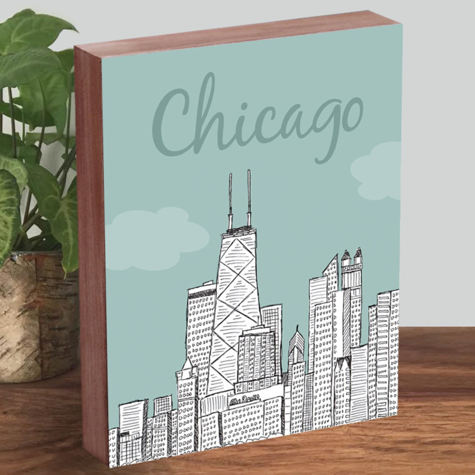 Chicago Illustration Chicago Skyline Chicago Drawing | Etsy