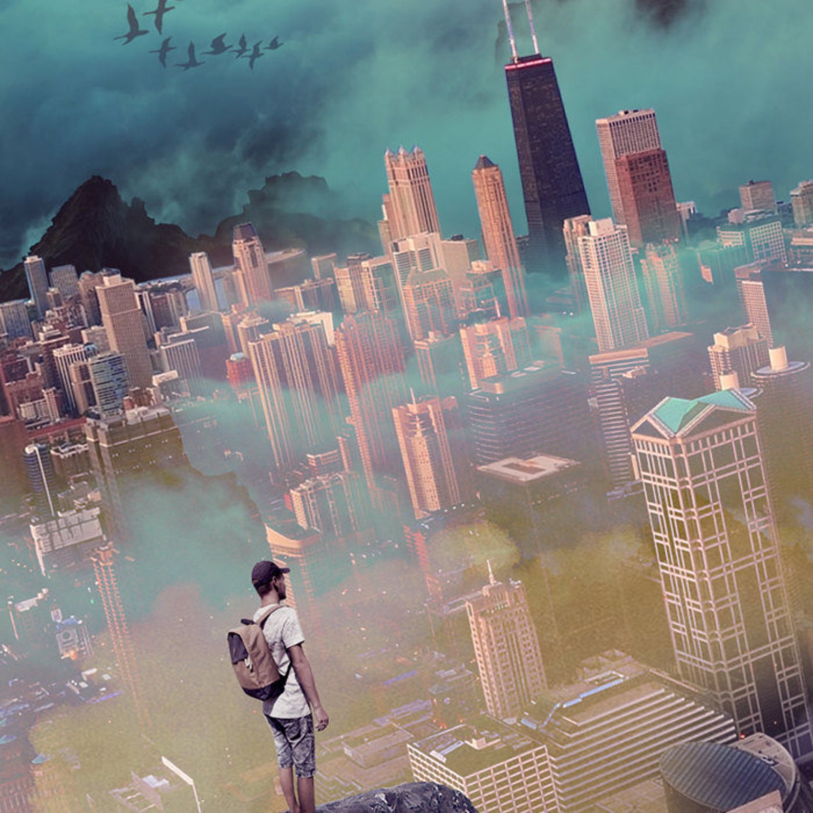 Chicago Skyline Art Surreal Chicago Chicago Skyline Wood - Etsy