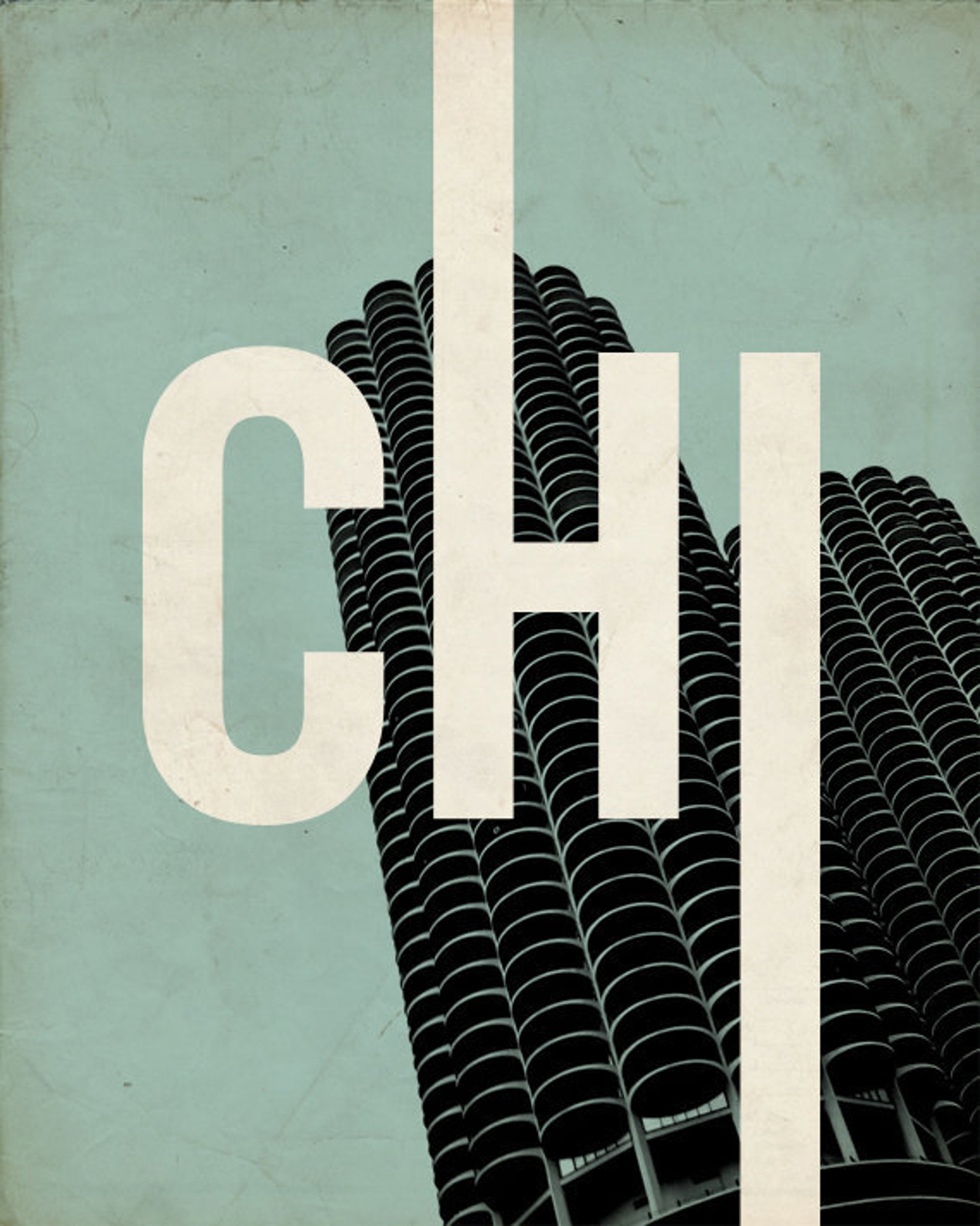 Chicago CHI Wood Block Art Print - Etsy