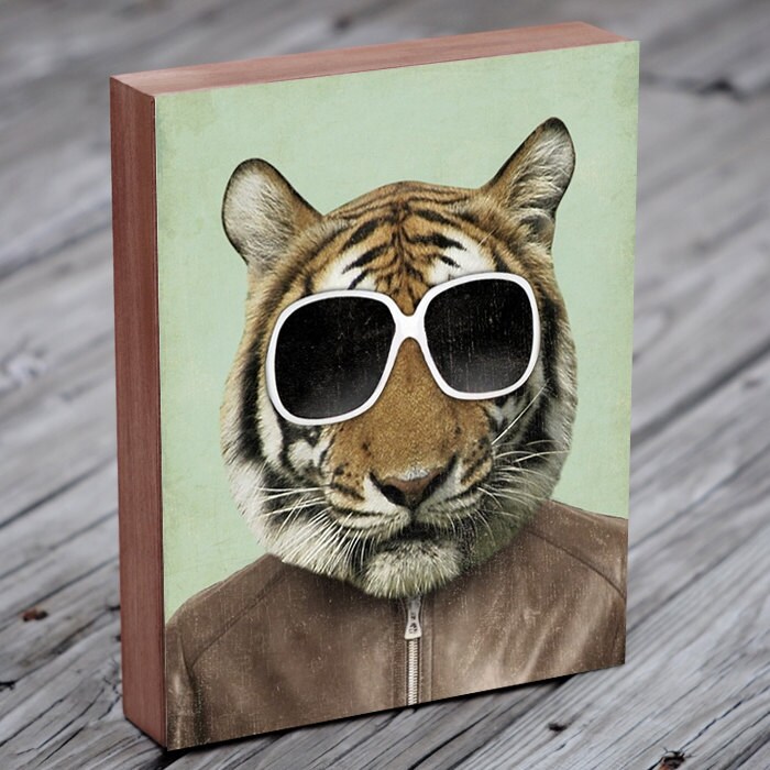 Tiger Art Tiger in Sunglasses Tiger Art Print The Cool | Etsy