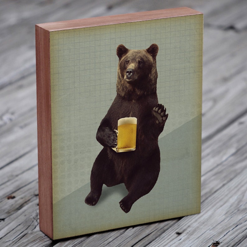Bear Drinking Beer Bears Love Beer Beer Art Beer Art - Etsy