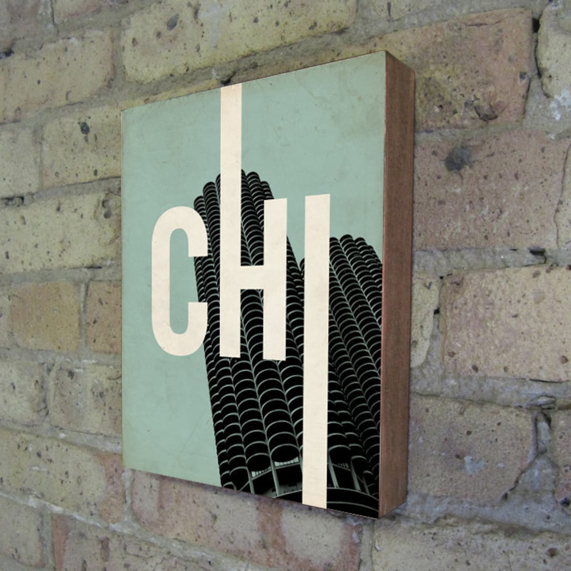 Chicago CHI Wood Block Art Print - Etsy