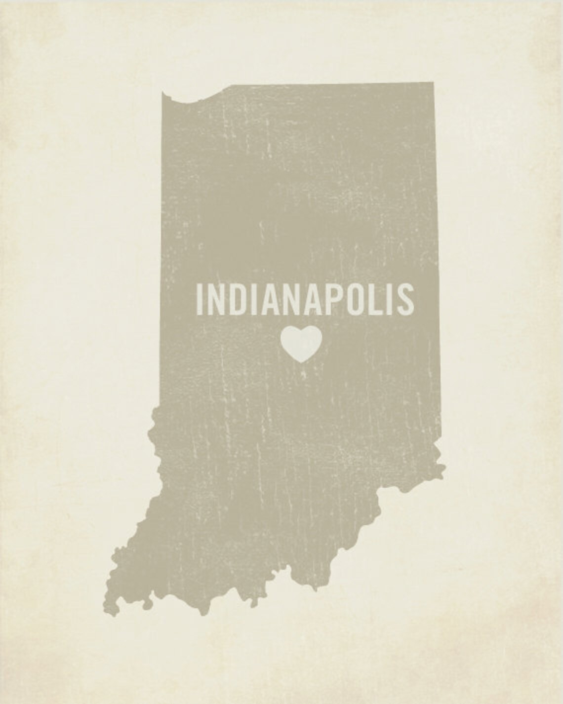 I Love Indianapolis 8x10 Art Print Indiana City State Heart - Etsy