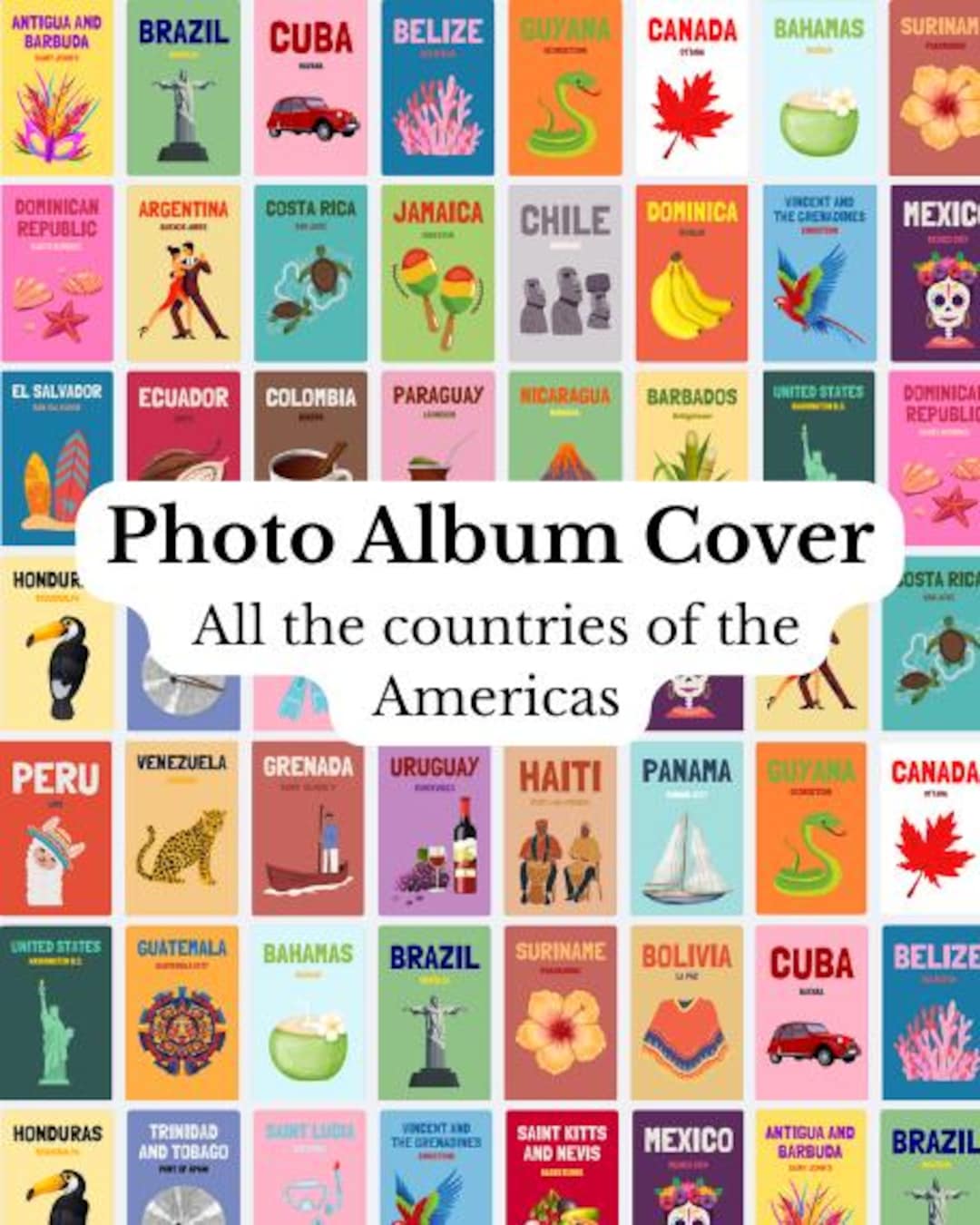 Travel Photo Album Cover | Countries of South and North America ...