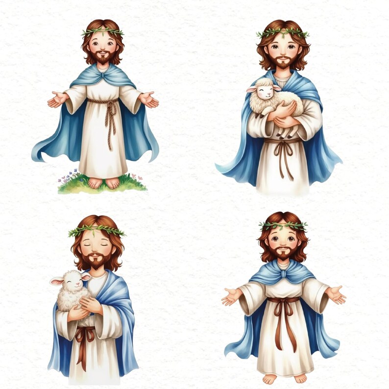 Christian Easter Watercolor Clipart PNG Bundle, Resurrection & Jesus ...