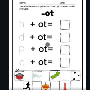 Short Vowel Word Family CVC Workbook | Printable Phonics Activity for ...