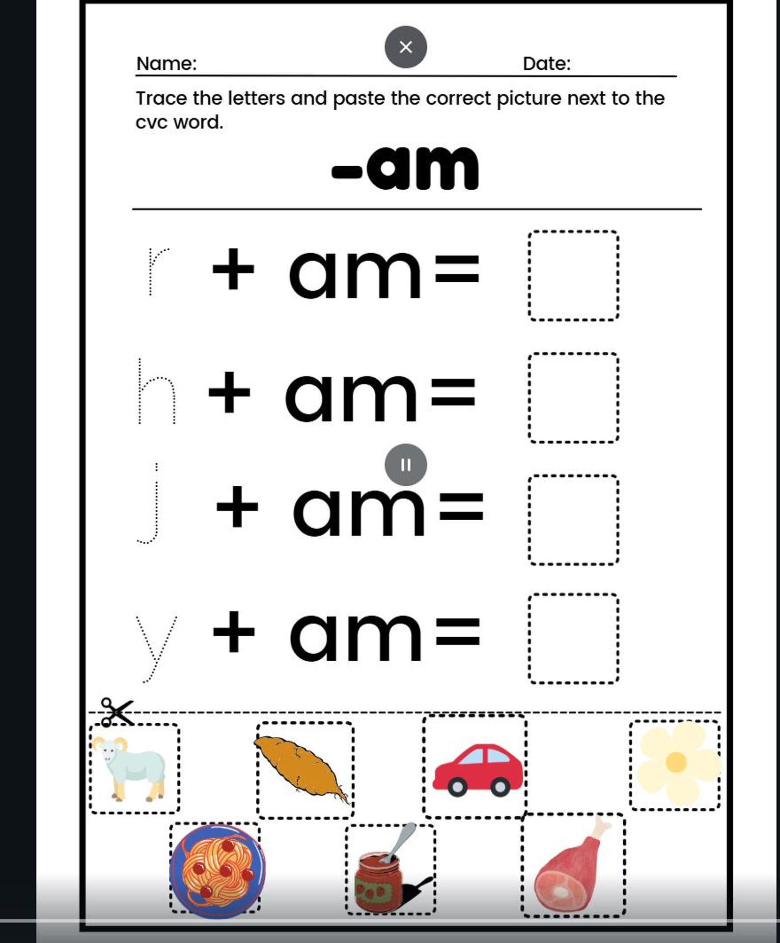 Short Vowel Word Family CVC Workbook | Printable Phonics Activity for ...