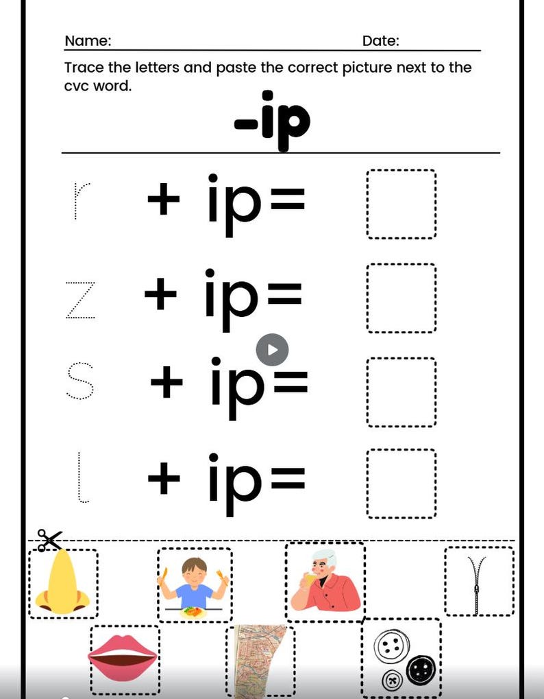 Short Vowel Word Family CVC Workbook | Printable Phonics Activity for ...