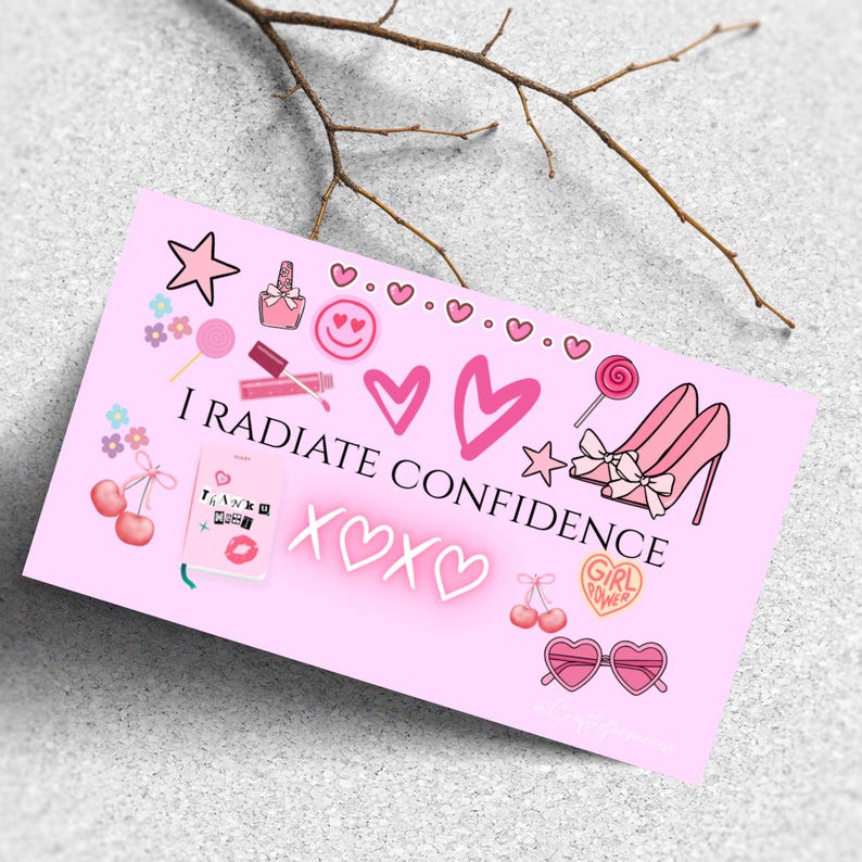 Pink Affirmation Cards Printable Motivational Cards for Women and Girls ...