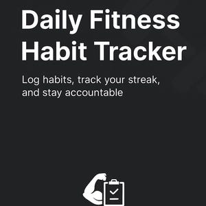 Daily Fitness Habit Tracker | Printable Routine & Streak Log - Etsy