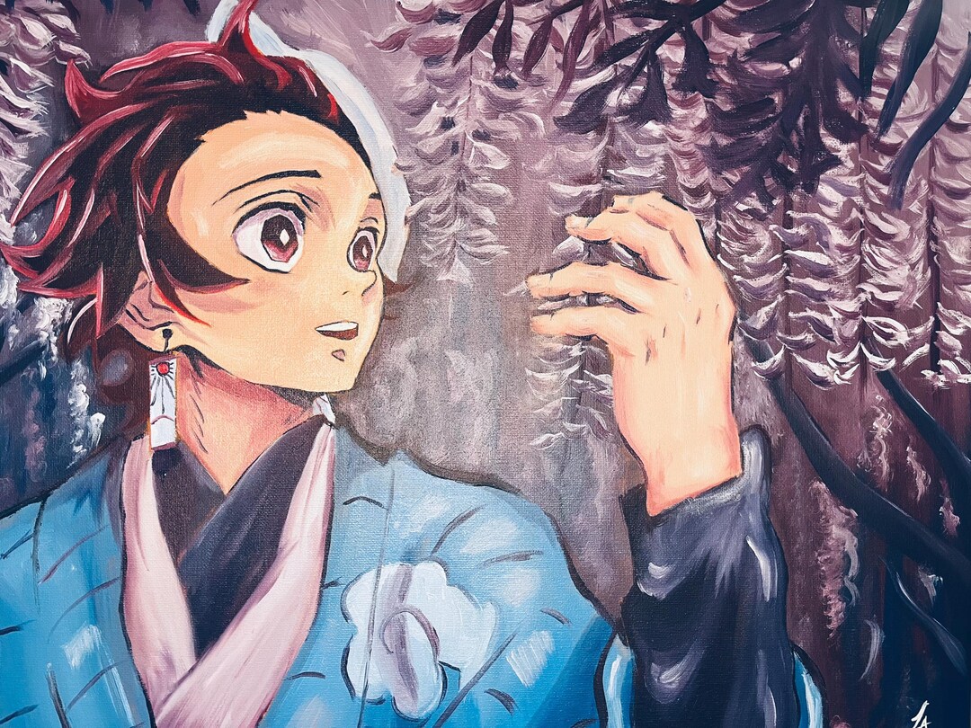 18X24 in Demon Slayer Oil Painting Tanjiro Kamado - Etsy
