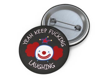Pink Laughing Clown Pin Button - for the Distraught - Funny Gag Gift ...