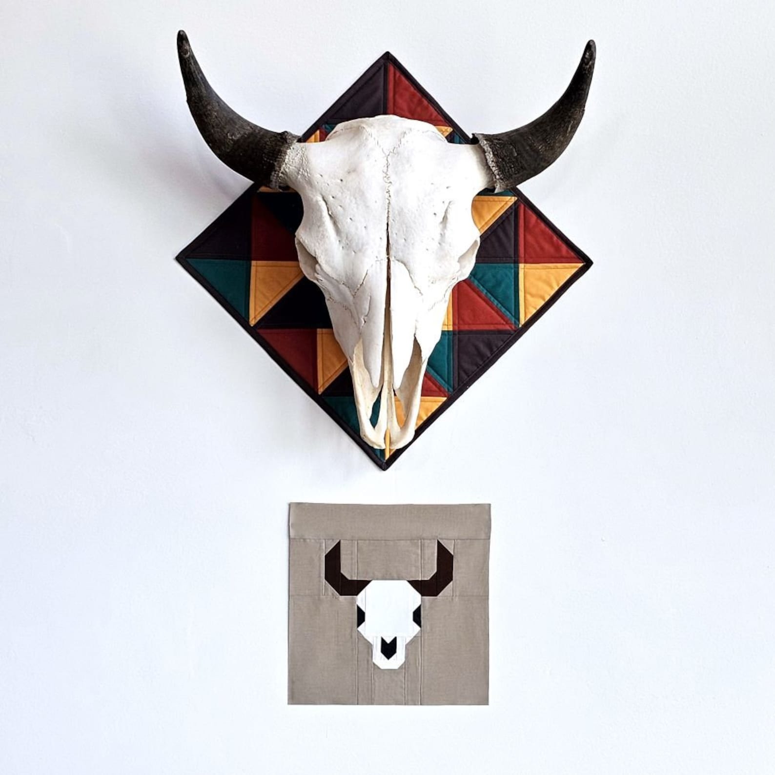 Bison Skull Quilt Block PDF Sewing Pattern - Etsy
