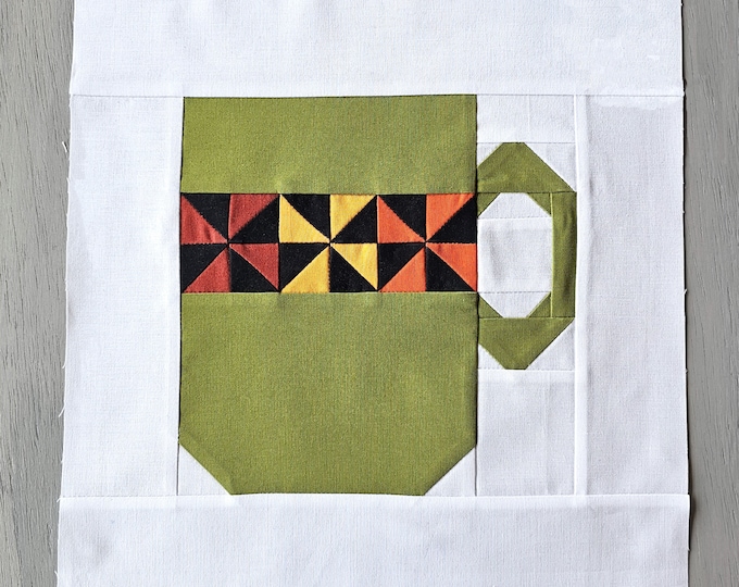 Coffee Cup On-the-go PDF Quilt Block Pattern - Includes Instructions ...