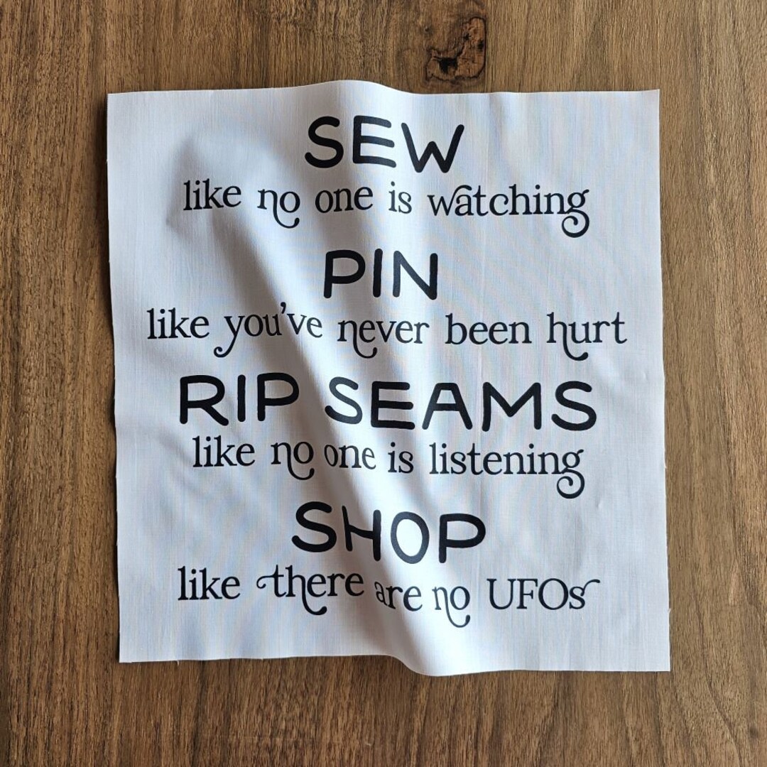 Sew, Pin, Rip, Shop Printed Fabric Panel - Etsy