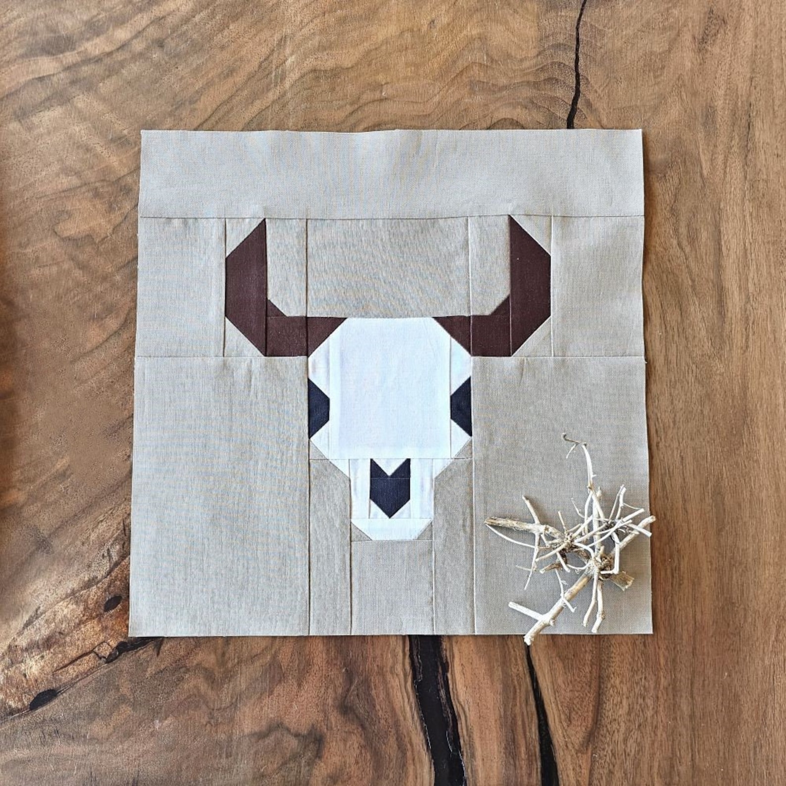 Bison Skull Quilt Block PDF Sewing Pattern - Etsy