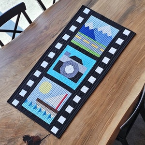 Film Strip Table Runner With Camera Quilt Block Printable Tutorial - Etsy
