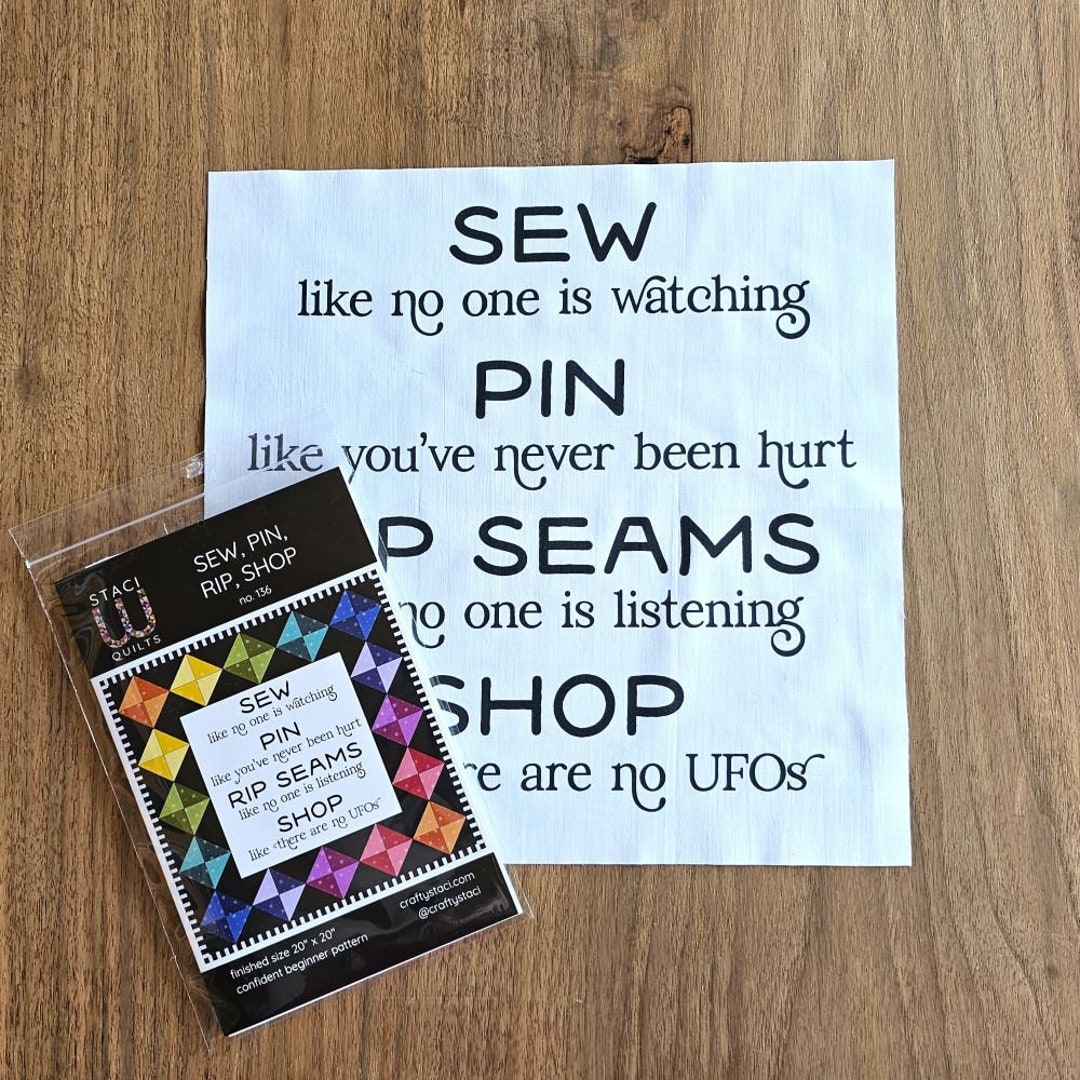 Sew, Pin, Rip, Shop Quilt Pattern and Fabric Panel - Etsy