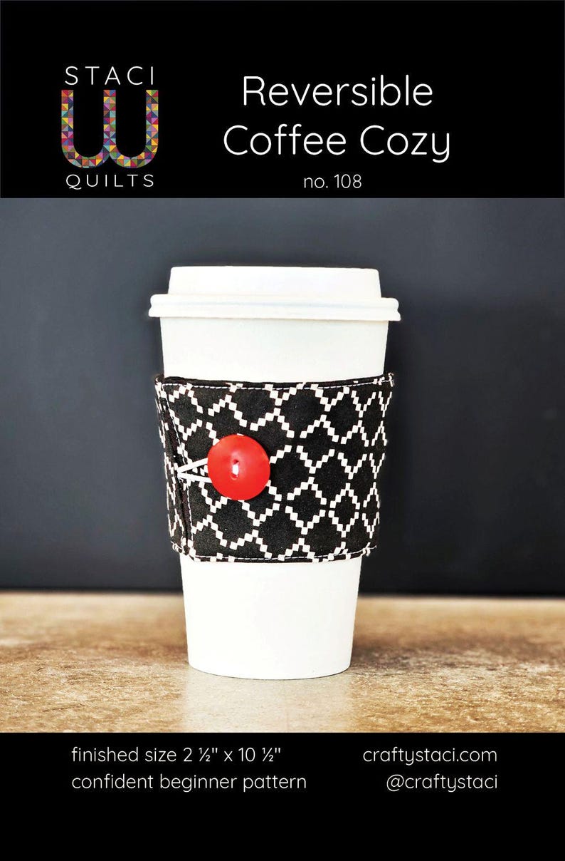Reversible Coffee Cozy Sewing Pattern PDF - Etsy