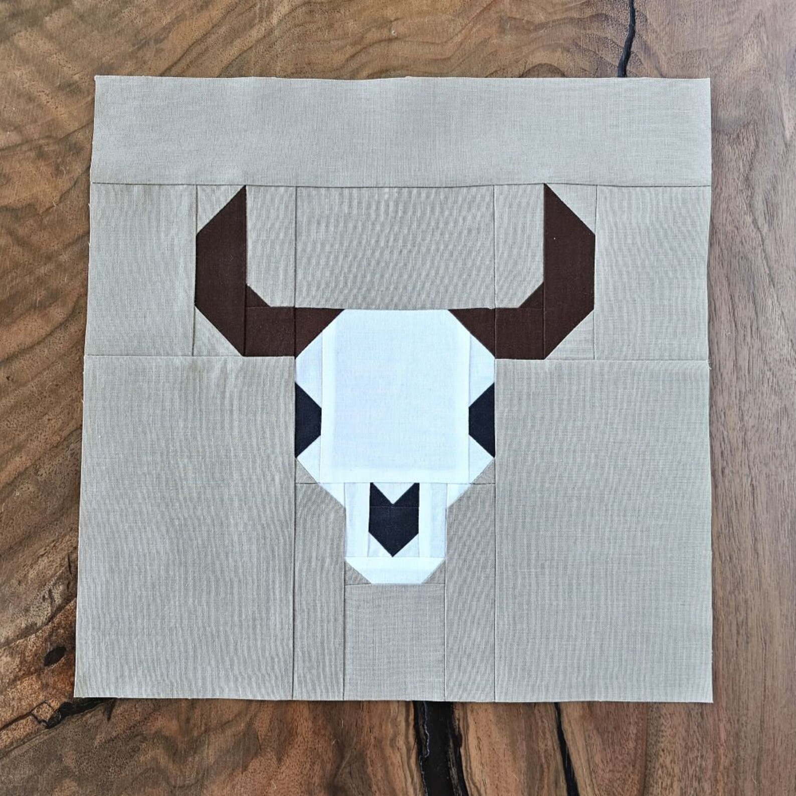Bison Skull Quilt Block PDF Sewing Pattern - Etsy