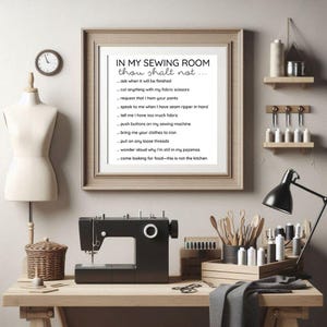 Sewing Room Rules Printed Fabric Panel - Etsy