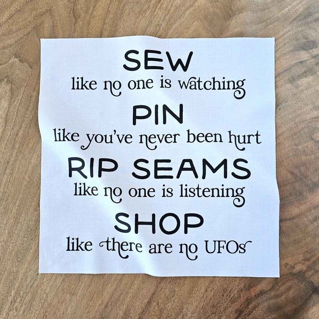 Sew, Pin, Rip, Shop Printed Fabric Panel - Etsy