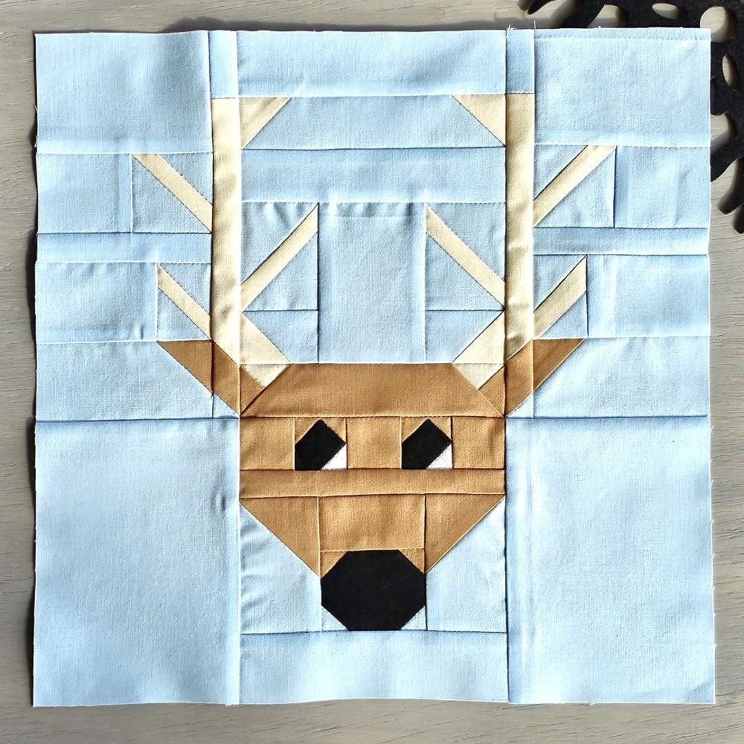 Reindeer Quilt Block Printable Tutorial - Etsy