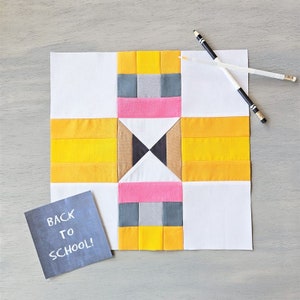 School Pencils Quilt Block Printable Tutorial - Etsy