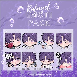 Hand-drawn Chibi Emotes: Rafayel Love and Deepspace Pack (digital ...