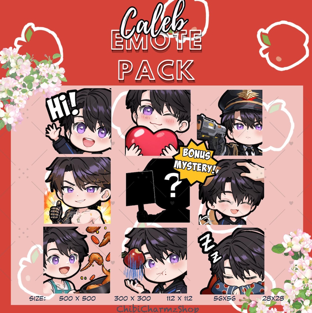 Caleb Love and Deepspace Emotes: Hand-drawn Chibi PNG Pack (digital ...