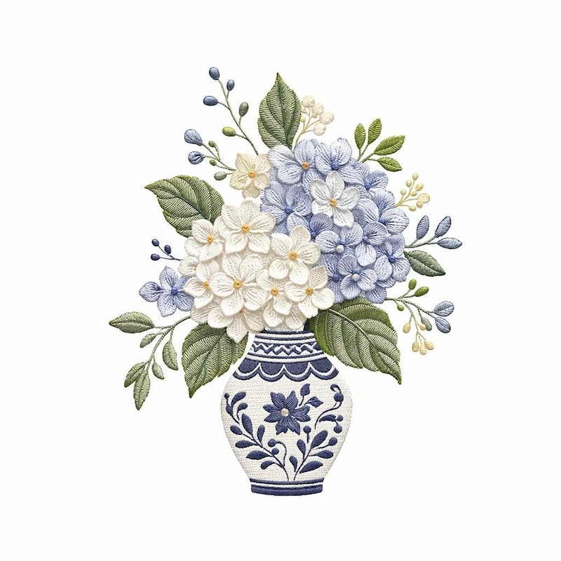 Floral Blue Vase Wall Art - Etsy