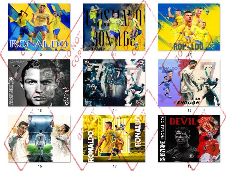 Cristiano Ronaldo Tumbler Wraps | 30 PNG Bundle, Football Designs ...