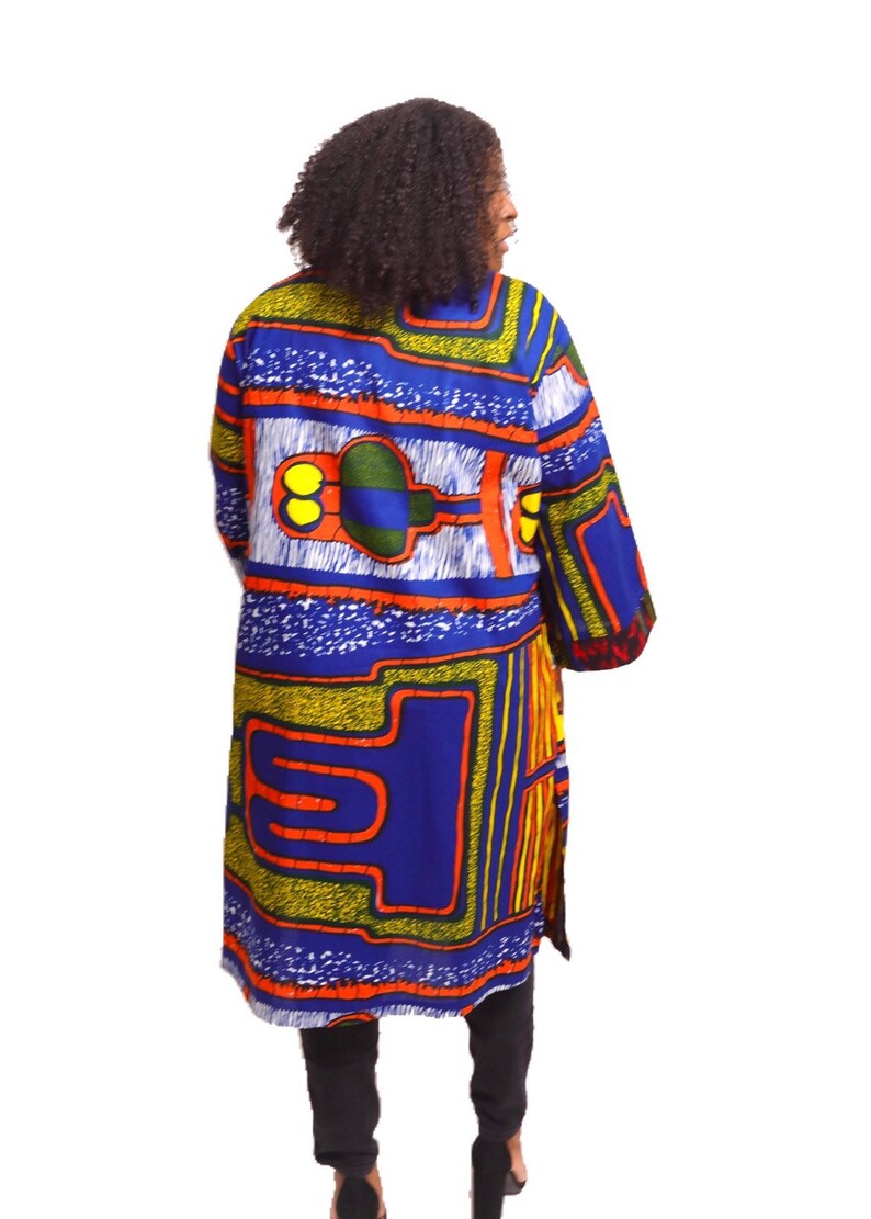 African print duster Cobalt mixed print duster African | Etsy