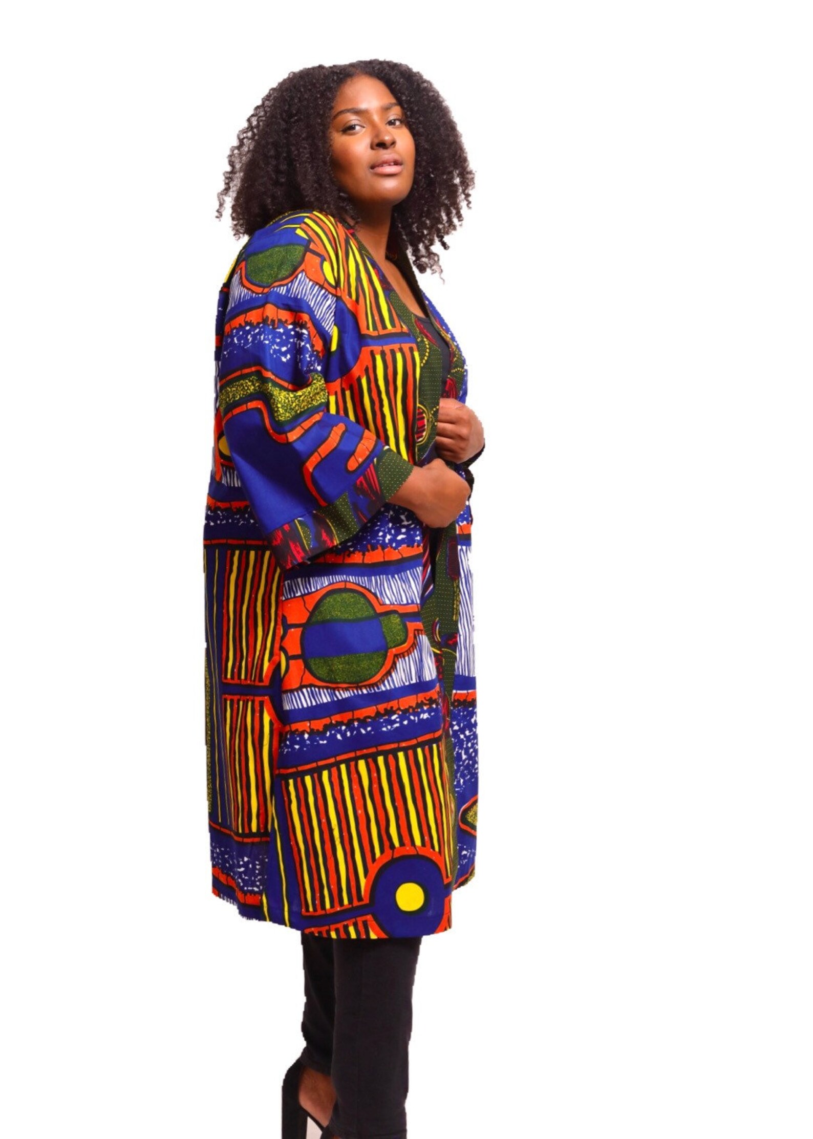 African print duster Cobalt mixed print duster African | Etsy