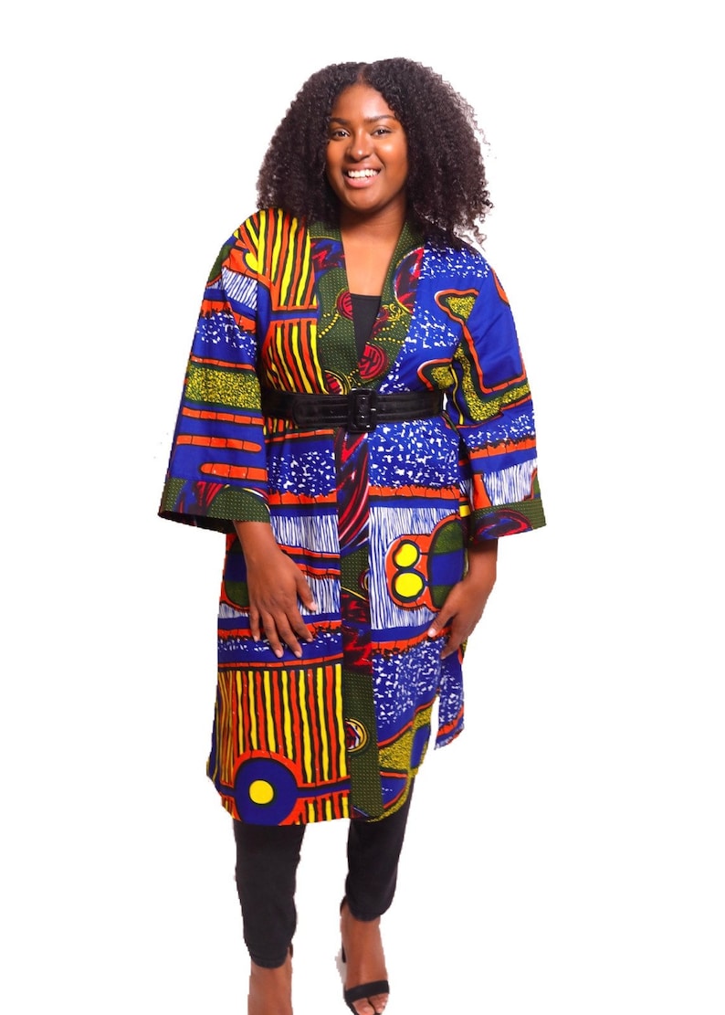 African print duster Cobalt mixed print duster African | Etsy