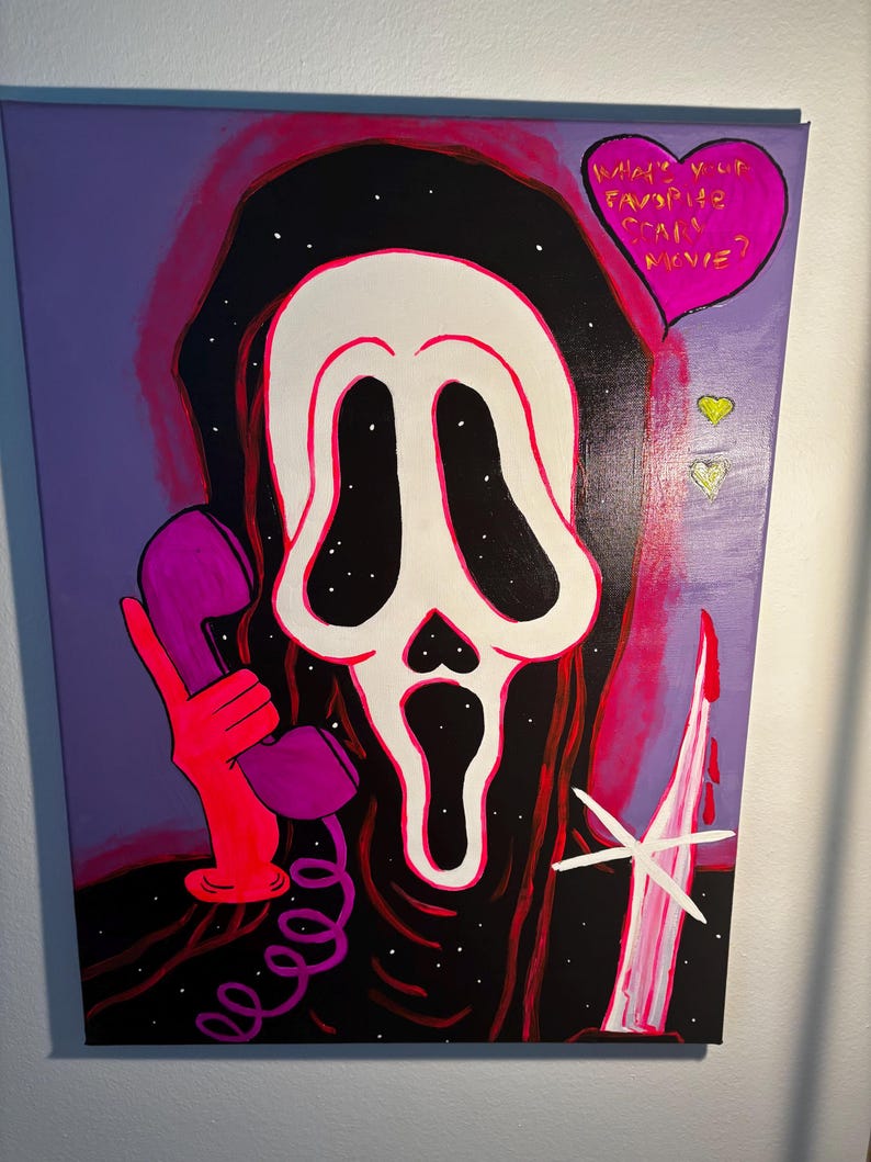 Scream Acrylic Painting – Handmade Ghostface Horror Artwork - Etsy