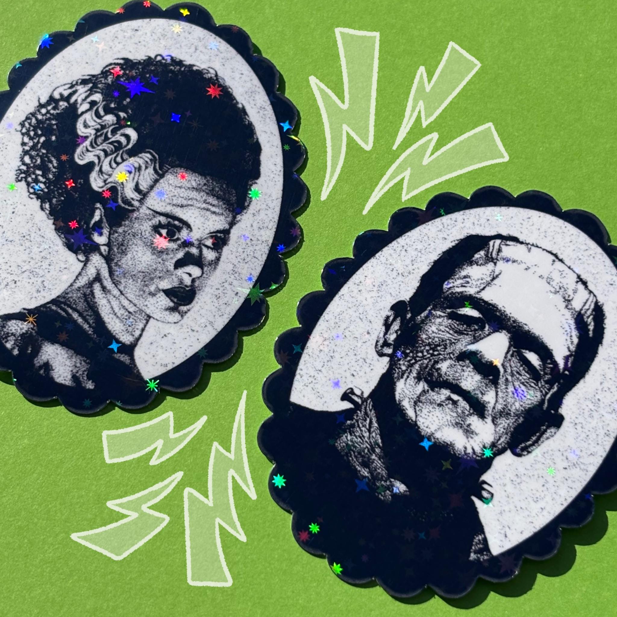 Frankenstein’s Monster and His Bride Stickers| Handmade/hand Drawn ...