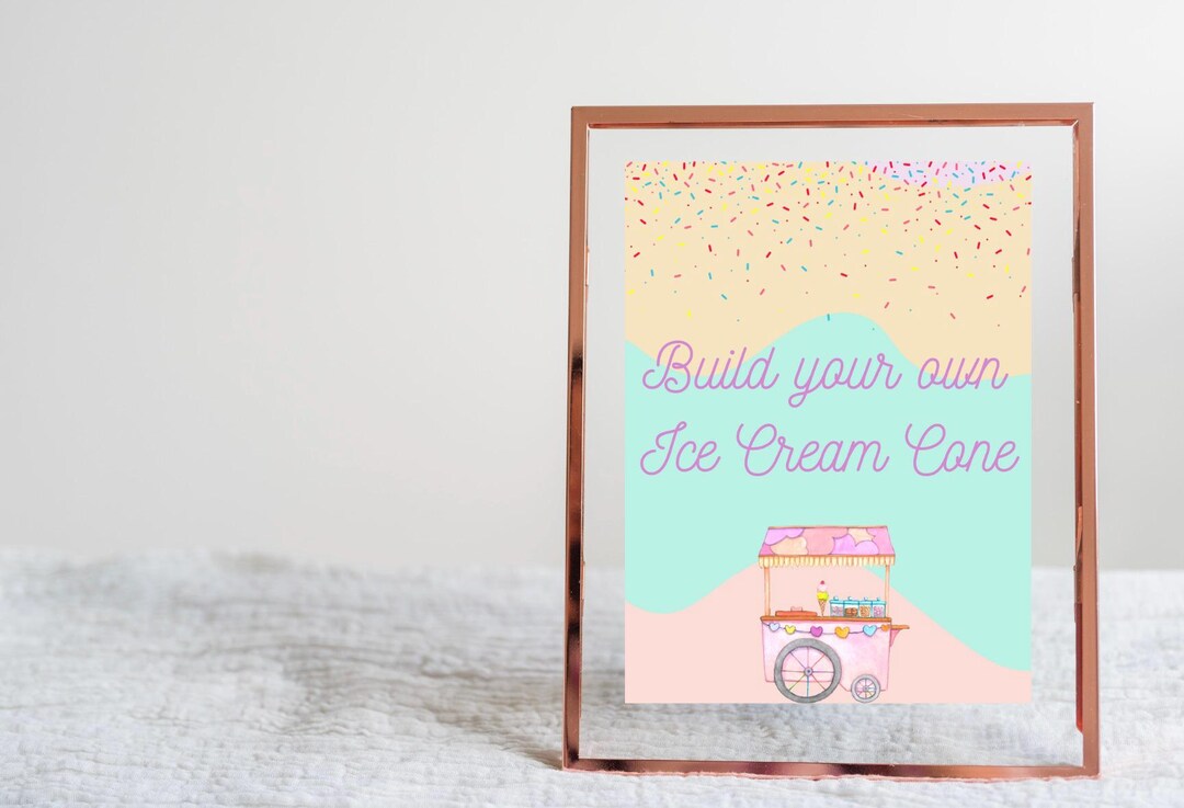 Editable Ice Cream Birthday Party Bundle: Canva Template (digital ...