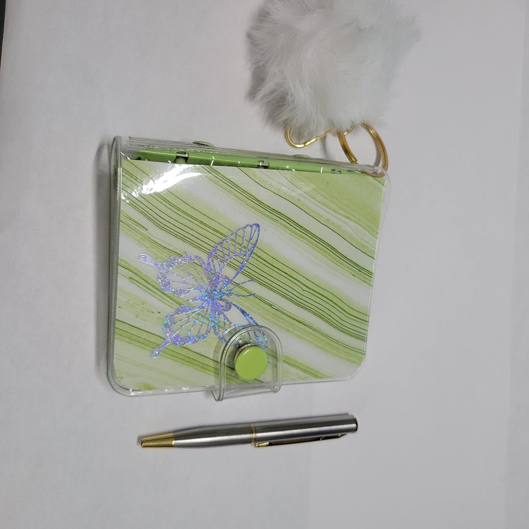 Green and White Mini Journal Set With Pompom Keyring - Etsy