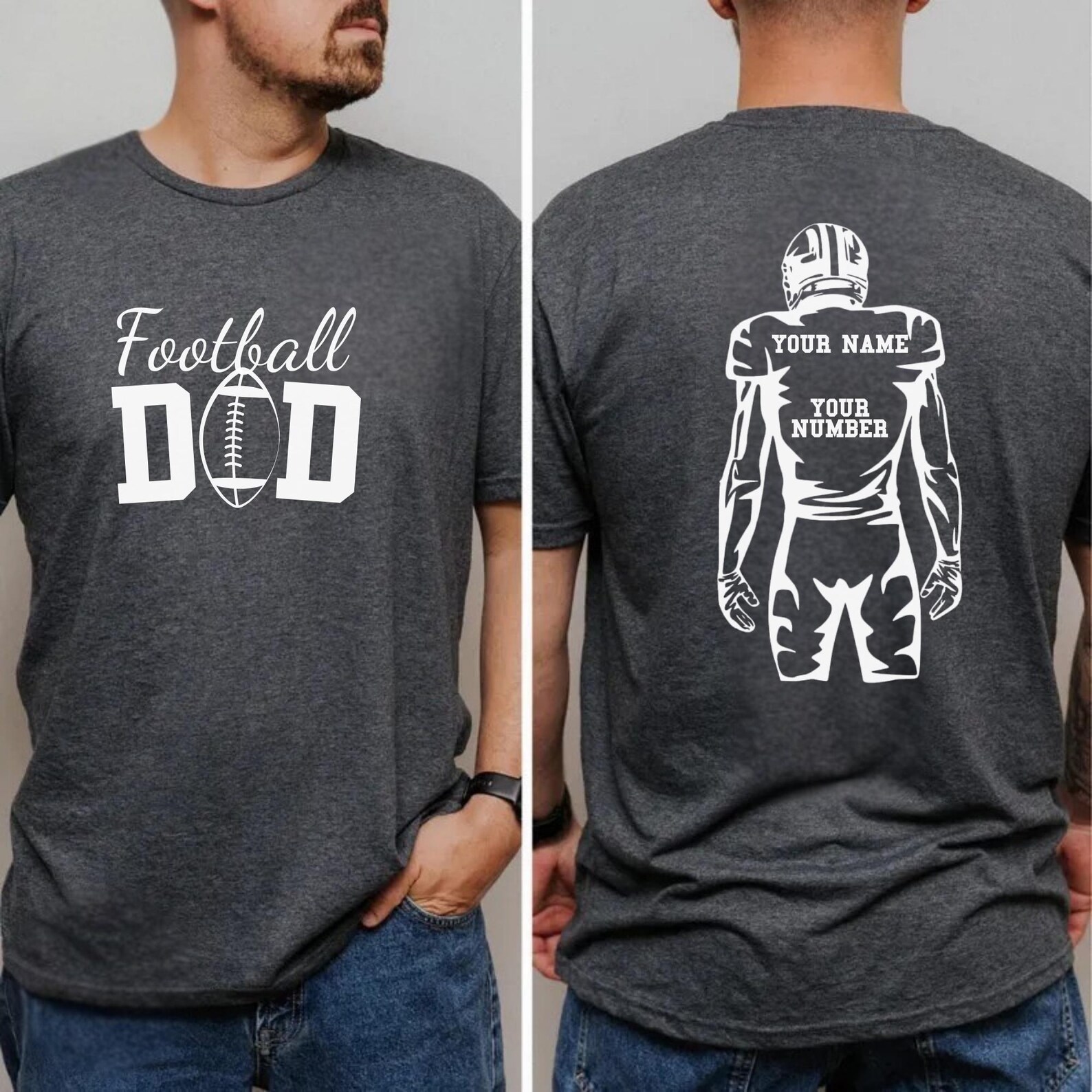 Personalized Football Dad Shirt, Football Dad Shirt With Kids Name and ...