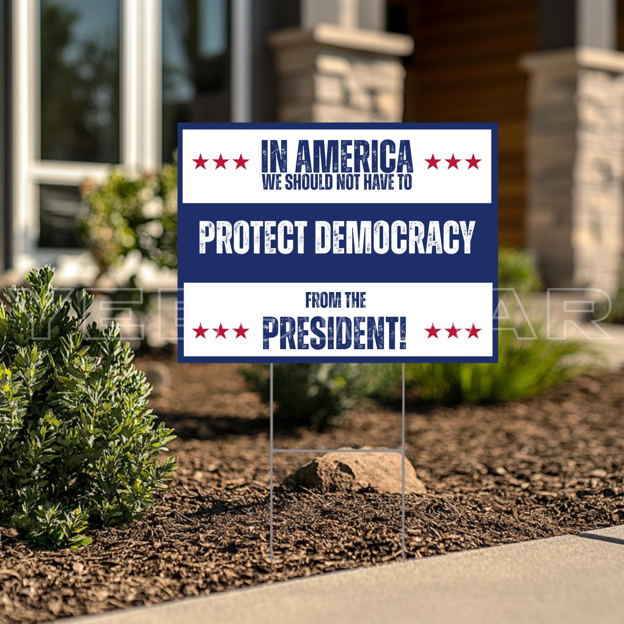 Protect Democracy Yard Sign, Anti Trump Lawn Sign, Patriotic Protest ...
