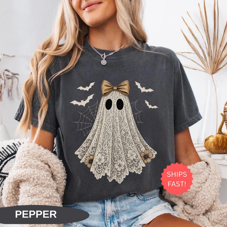 Floral Ghost Shirt, Cute Ghost Shirt, Womens Ghost Shirt, Cottagecore ...