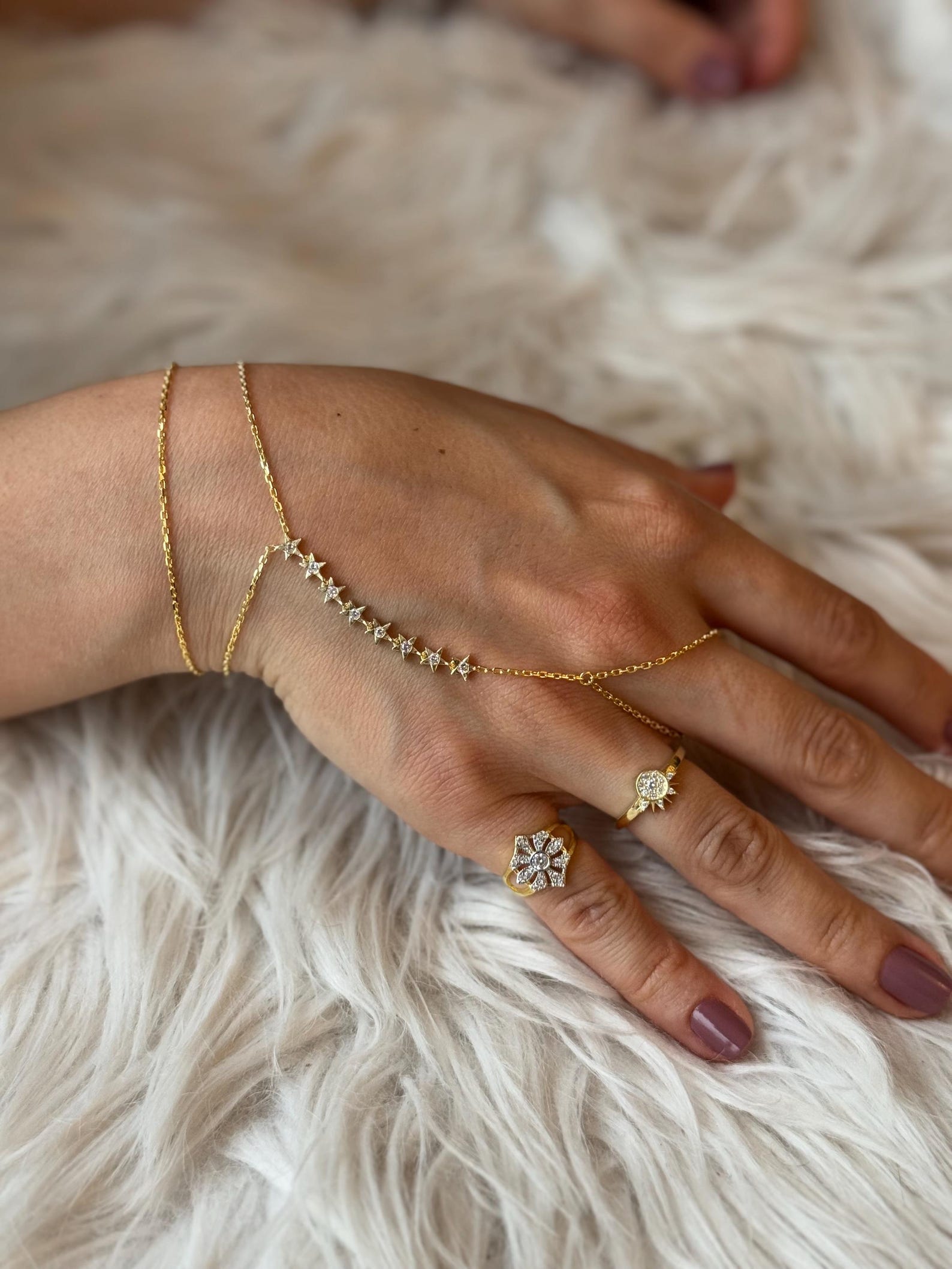Hand Chain Bracelet, Finger Bracelet, Ring Bracelet, Boho Wedding ...
