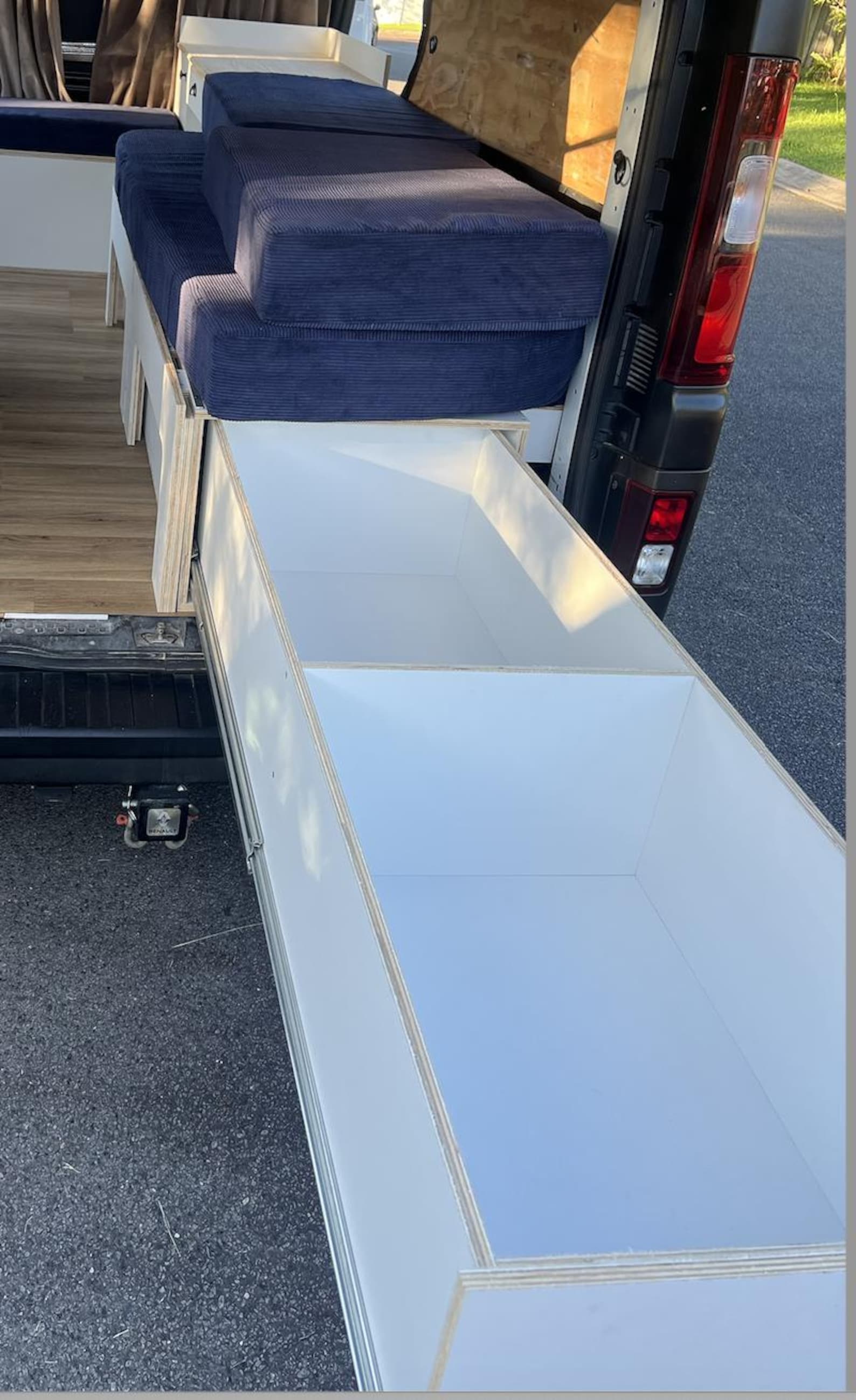 Side Sliding Bed Frame for Campervan Including Storage Drawer (digital ...