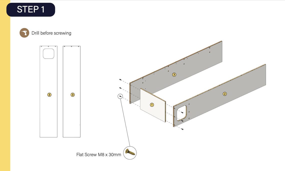Side Sliding Bed Frame for Campervan Including Kitchen Drawer (digital ...