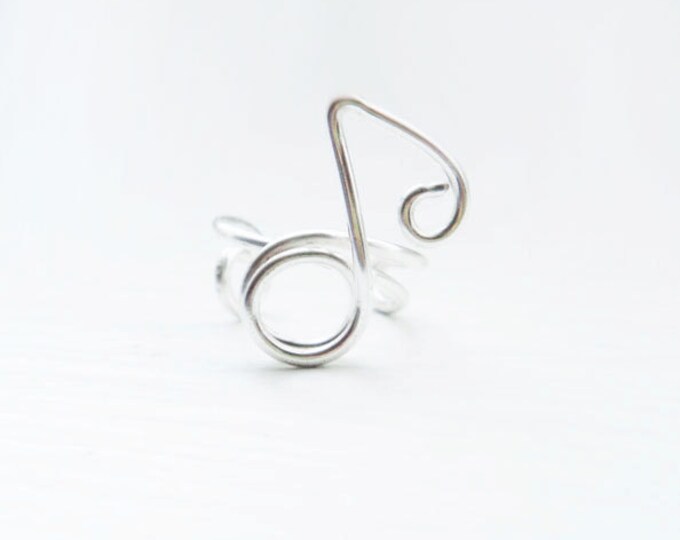 Ear Cuff Silver Music Note Earwrap Earcuff Adjustable No Piercing - Etsy