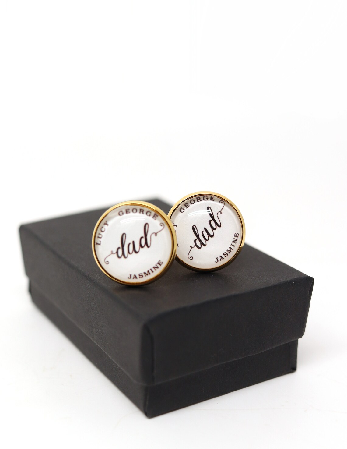 Personalized Gold Cufflinks, Dad Gift From Daughter or Son, Dad Cuff ...